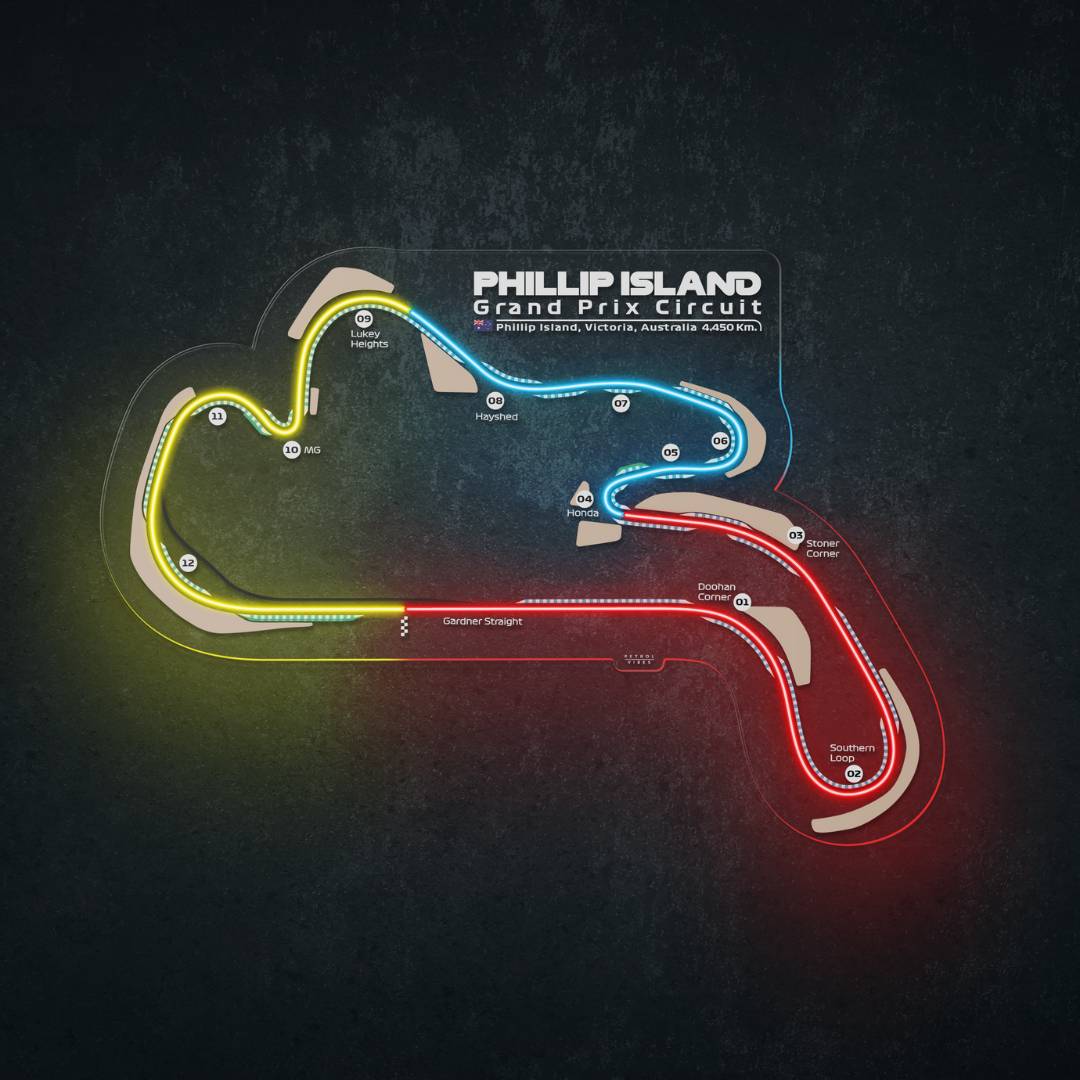 Phillip Island Grand Prix Circuit Neon Race Track – PetrolVibes