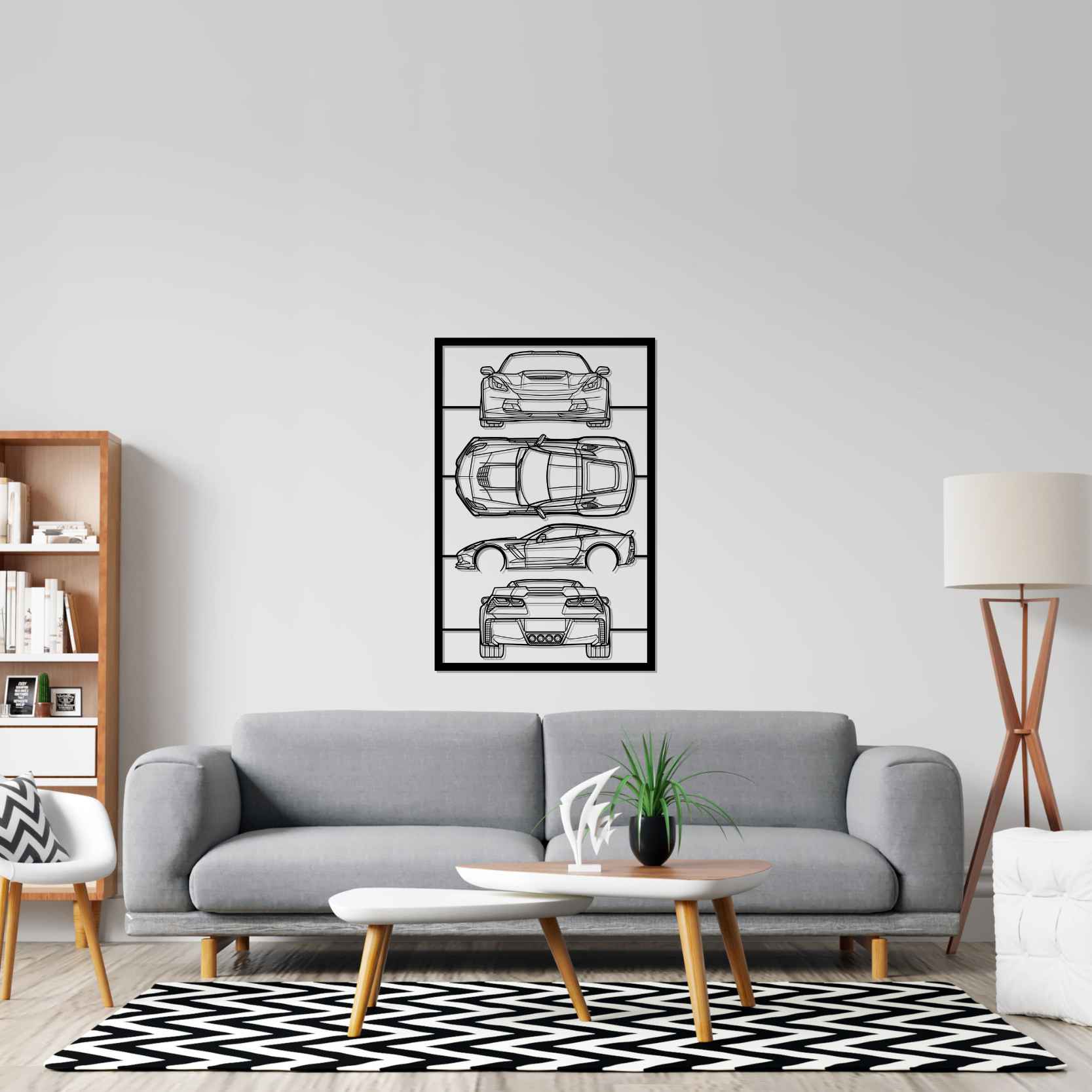 Corvette C7 Frame Silhouette Metal Wall Art – PetrolVibes