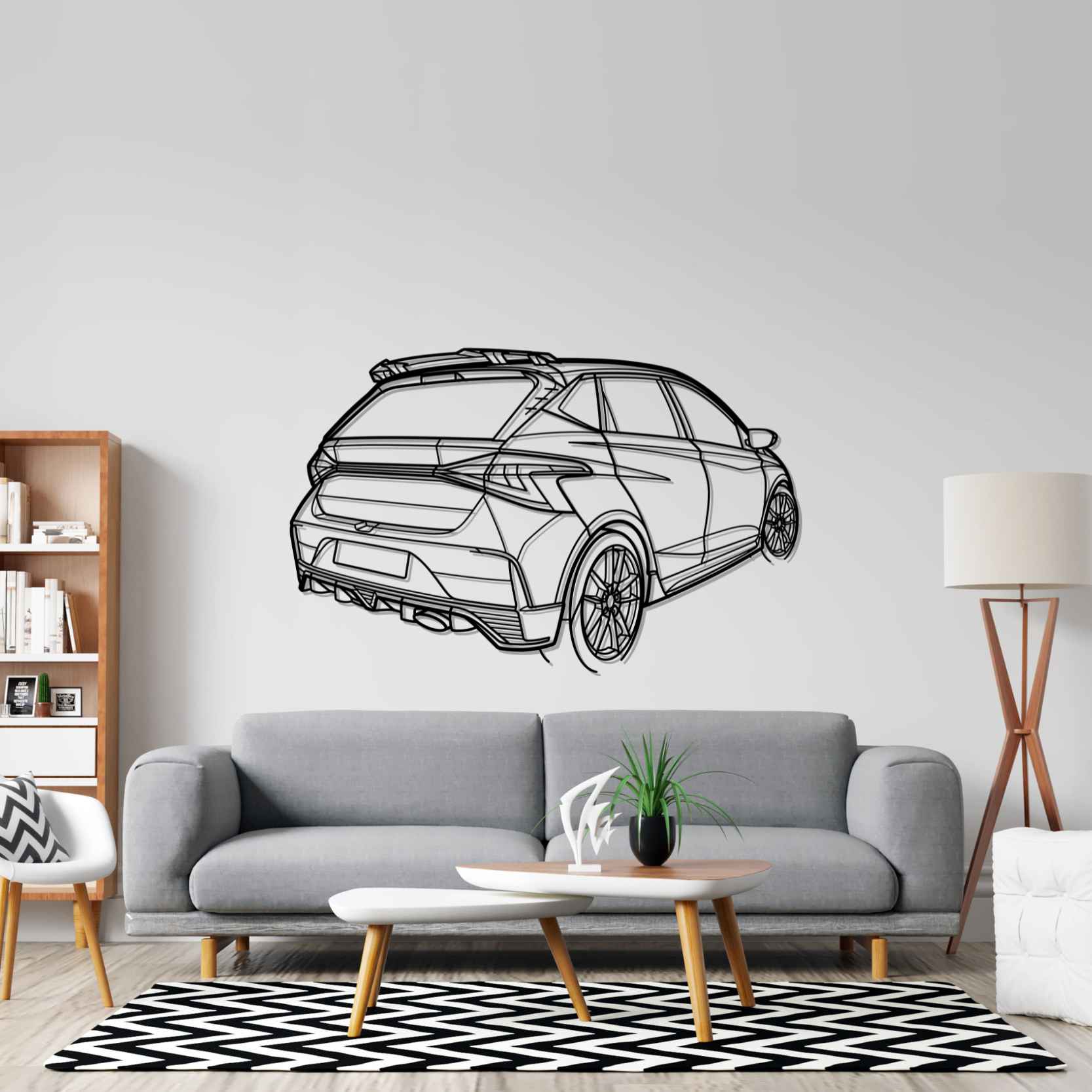 i20N Back Angle Silhouette Metal Wall Art – PetrolVibes