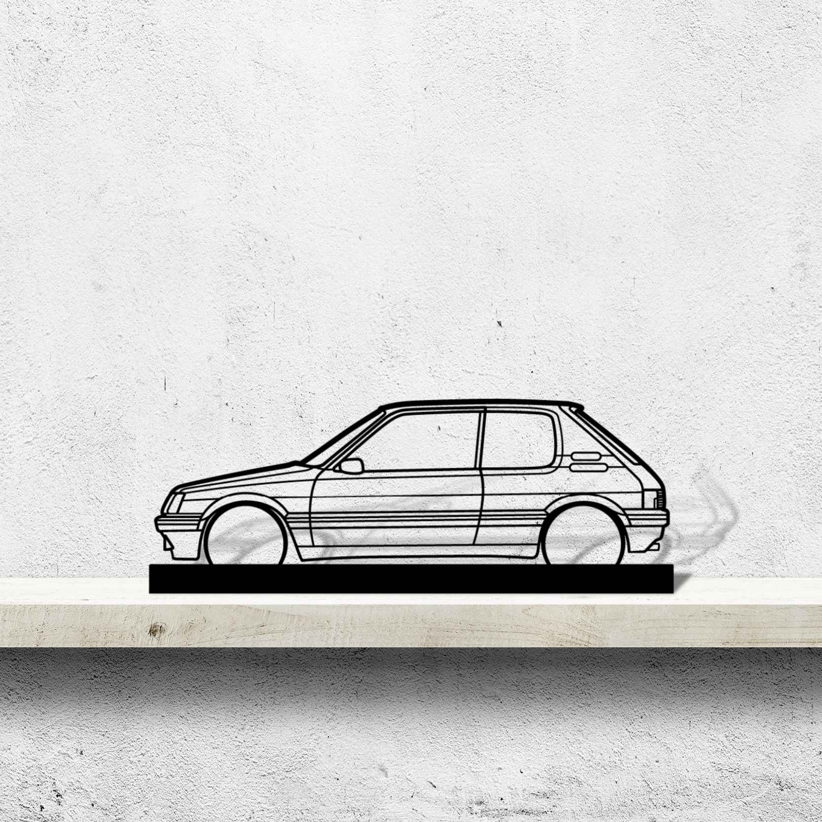 205 GTI Silhouette Metal Art Stand – PetrolVibes